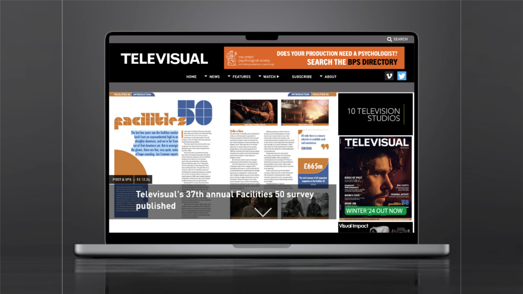 UNIT Featured in Televisual’s Winter 2024 Top 50 Facilities - UNIT